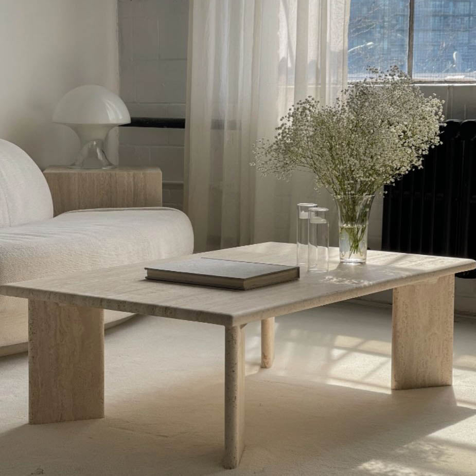 Vintage Living Room Decorative Natural Stone Center Table Angular Leg ...